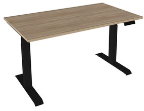 NOBL Dynamic + Elektr. nastavitelný polohovací stůl 140x80 s pamětí Dynamic + Dekor stolové desky: dub bardolino, Barva podnože: černá