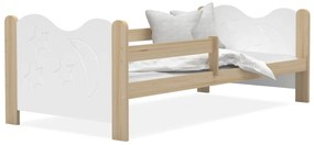 Dětská postel MIKOLAJ P1 + matrace + rošt ZDARMA, 160x80, borovice/bílá