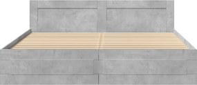 Rám postele s čelem betonově šedý 200 x 200 cm kompozitní dřevo 3295537