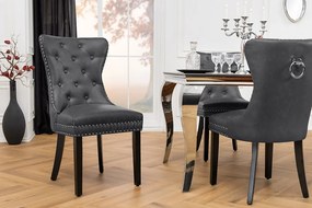 Designová židle Queen černo-šedá ekokůže