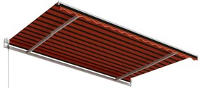 vidaXL Marketos Automatická zatahovací markýza 400 x 300 cm oranžovo-hnědá