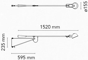 Designová nástěnná lampa Flos 265 Small, 1xE27 Barva: Černá