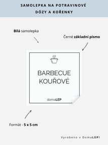Samolepka na kořenky BARBECUE KOUŘOVÉ bílá 5 × 5 cm základní písmo