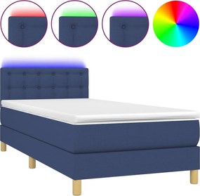 vidaXL Box spring postel s matrací a LED 100x200 cm textil [3134019] Barva: taupe