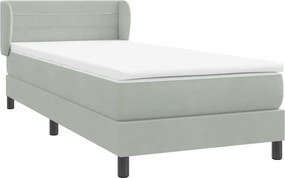 Box Spring Postel s matrací Světle šedá 90x220 cm Samet 3317637