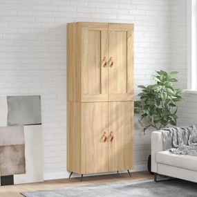 vidaXL Skříň highboard 69,5 x 34 x 180 cm kompozitní dřevo [3199529] Barva: bílá s vysokým leskem