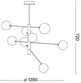 Ideal Lux - LED Lustr na tyči EQUINOXE 8xG4/2W/230V pr. 128 cm chrom/čirá