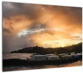 Obraz - pláž se zataženou oblohou (70x50 cm)