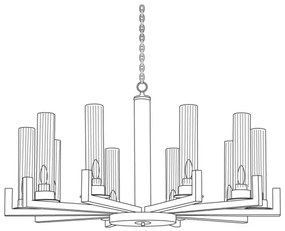 Kolarz 6009.81060 - Lustr na řetězu RAGGIO 10xE14/25W/230V matný chrom