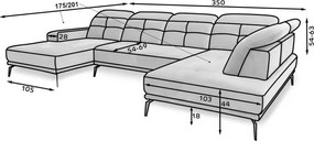 Sedací souprava Tempo U, levá, vínová (Riviera 59)