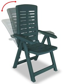 Polohovatelné zahradní židle 2 ks plastové zelené - Default Title