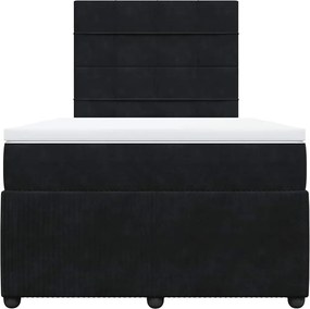 Box spring postel s matrací černá 120 x 190 cm samet 3292288