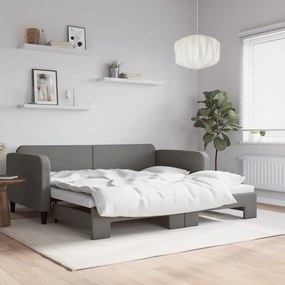 Válenda s přistýlkou tmavě šedá 90 x 190 cm textil 3196827