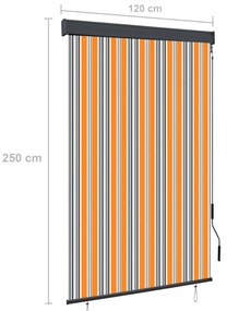vidaXL Marketos Venkovní roleta 120 x 250 cm žlutomodrá