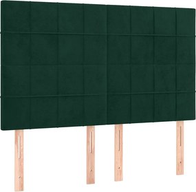 Box spring postel s matrací tmavě zelená 140x200 cm samet 3137848