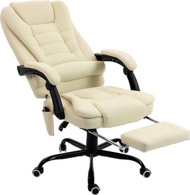 VINSETTO masážní kancelářské křeslo — ergonomické, výškově nastavitelné, polohovatelné opěradlo s kabelovým ovladačem, vysouvatelná opěrka nohou, 360…