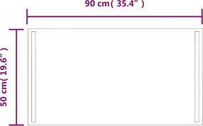 Koupelnové zrcadlo s LED osvětlením 90 x 50 cm 151751