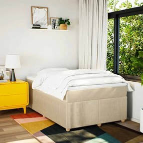 Box spring postel s matrací krémová 120x190 cm textil 3285558