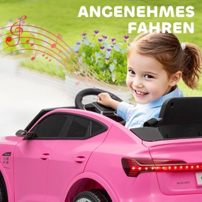 HOMCOM Elektrické dětské auto 12V, elektrické vozidlo Audi E-tron, elektrické auto s dálkovým ovládáním, bezpečnostní pás, pro děti 3-5 let