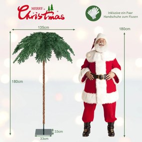Costway Umělá tropická vánoční palma s 250 teplými bílými LED světly a 813 hroty