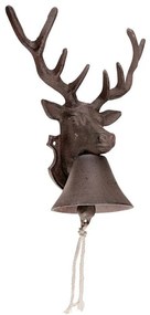 Zahradní zvonek Deer, 27x22 cm, litina, hnědá