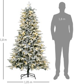 HOMCOM Umělý vánoční stromek s osvětlením 180cm