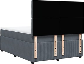 Box spring postel s matrací tmavě šedá 160x200 cm samet 3292395