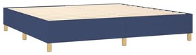 Box spring postel s matrací a LED modrá 200x200 cm textil,  3139067