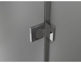 Mexen Lunar, L půlkruhový výklopný sprchový kout 80 x 80 cm, 8mm čiré sklo, chromový profil, 833L-080L-080P-01-00