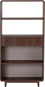 Knihovna v dekoru ořechu v tmavě přírodní barvě 78x153x34 cm Senza – Nordure