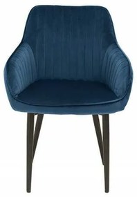 invicta interior Jídelní židle Turin s područkami samet královská modrá - 2ks 39527
