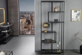 Invicta Kovová knihovna SLIM LINE 185x77 černá cm 44181
