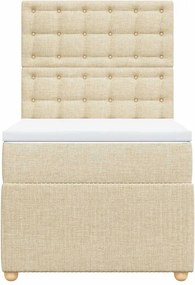 Box spring postel s matrací krémová 90x200 cm textil 3291958