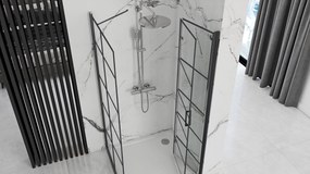 Sprchový kout REA MOLIER 80/dveře x 90/zástěna cm, černý