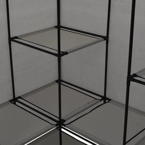 Rohová šatní skříň šedá 130 x 87 x 169 cm 282452