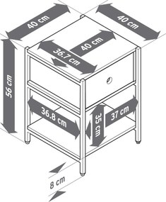 Tchibo - Noční stolek »Klaar« se zásuvkou - barva: bílá