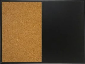 Toptabule.sk  Kombinovaná tabule černá v černém dřevěném rámu COLOR 60x40 cm