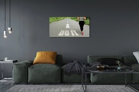 Obrazy na plátně Žena road kurz 140x70 cm