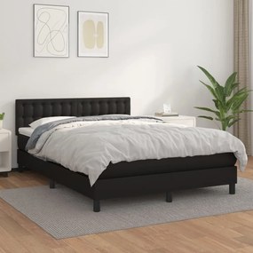 Box spring postel s matrací černá 140 x 190 cm umělá kůže 3141119