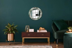 Kulaté dekorativní zrcadlo na zeď Listy do akvarelu fi 50 cm
