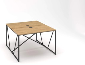 Psací stůl Dvoumístný Lenza PROX 118/67 Dekor stolové desky: dub Hamilton, Barva podnože: černá