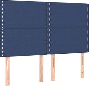 Box spring postel s matrací a LED modrá 140x190 cm textil 3134795