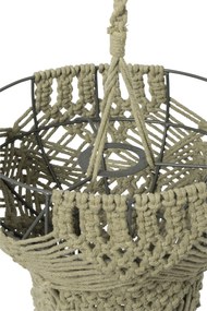 Zelené závěsné stínidlo s provázky Macrame - Ø 25*97 cm / E27