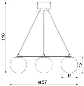 Lustr na lanku BALLO 4xE27/15W/230V černá/bílá