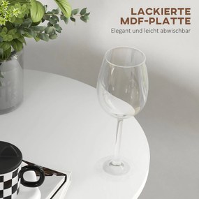 HOMCOM Barový stůl Bistro stůl Kulatý party stůl Ø60 x 102 cm Poseur stůl do jídelny, obývacího pokoje, ocel, bílý