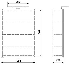 Sapho RIWA galerka s LED osvětlením, 50x70x17cm, bílá lesk RIW050-0030