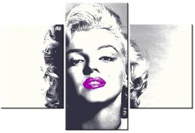 Obraz Marilyn Monroe s fialovými rty (90x60 cm)
