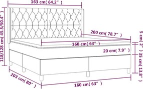 Box spring postel s matrací černá 160x200 cm textil 3132243