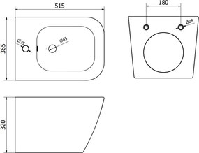 Mexen Madox závěsné bidet, bílý - 35155100