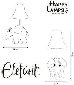 Happy Lamps - LED Dětská stolní lampa ELEPHANT LED/5,4W/230V slon